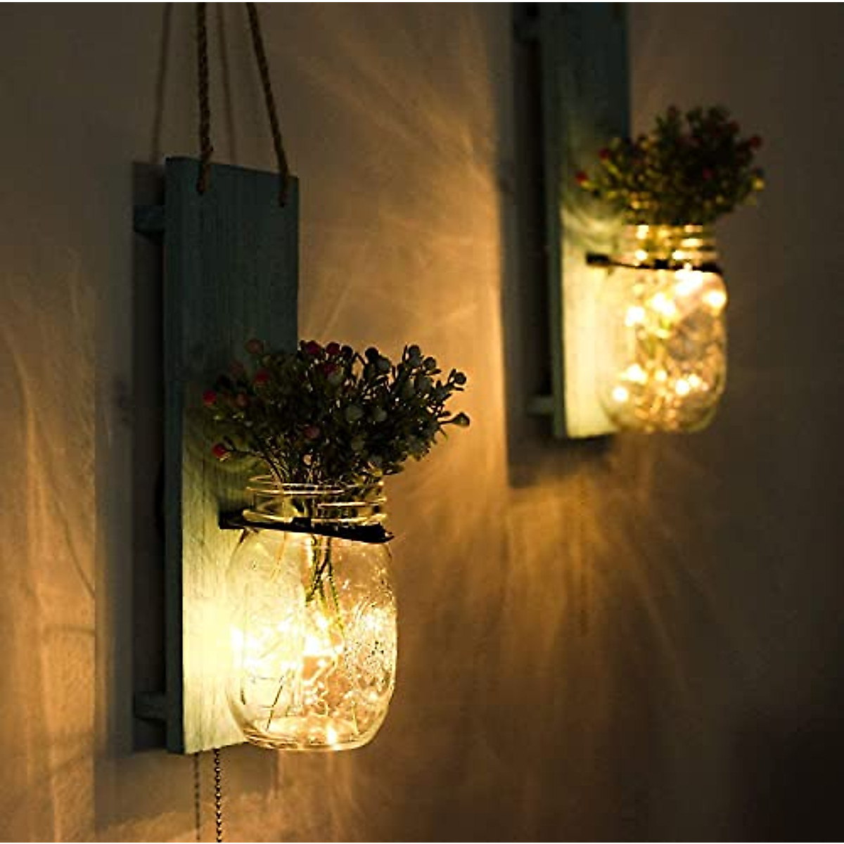 Homemory 2 Pack Each 20 Ft 60 LED Short Fairy Lights Battery Operated Christmas String Lights with Remote, Waterproof 8 Modes Firefly Twinkle Lights for Christmas Tree, Wreath Decor