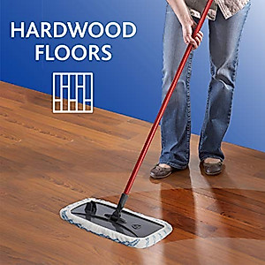 O-Cedar Hardwood Floor 'N More Microfiber Mop Refill,Blue/White