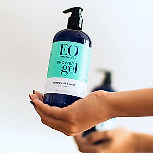 EO Shower Gel Body Wash, 16 Ounce (Pack of 2), Grapefruit and Mint, Organic Plant-Based Skin Conditioning Cleanser with Pure Essentials Oils
