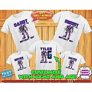 Robot Custom Shirt, Robot Birthday Shirt, Personalized Robot Shirt, Robot family shirts, Robot matching family Birthday Shirt, Birthday t-shirt for girls and boys