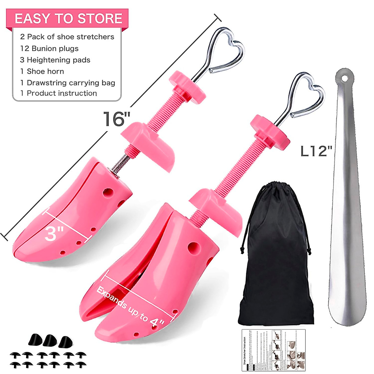 LANNEY Shoe Stretcher for Women & Men Wide Feet - Premium Shoe Expander Widener Stretch Length Width