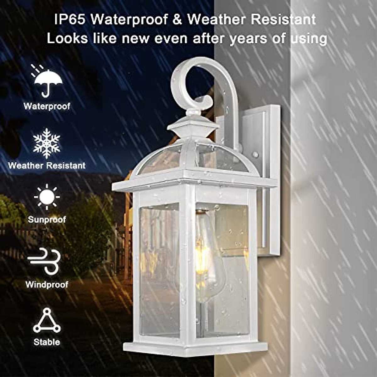 Darkaway Outdoor Wall Lights Fixtures 2 Pack with Outdoor Pendant Light for Porch, Patio, Garden