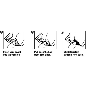 100 Pack 1/8 oz Black Child Resistant 3.75"x6"x2" Stand Up Pouch Smell Proof Bags