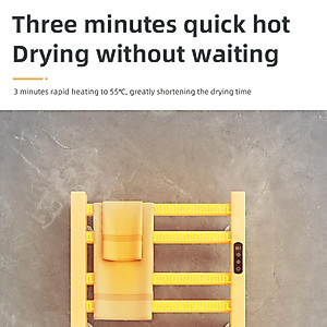 Intelligent Towels Dryer, Wall Mounted Electric Towel Heater with 5 Heating Rods, Timing, Voice Control, Aluminum, Leakage Protection, for Bathroom, Kitchen, Save Space(Color:B)