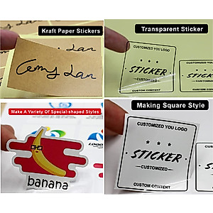 200 Piece Custom Sticker and Customized Logos Wedding Birthday Baptism Stickers Design Your Own Stickers Personalize Stickers (White Artpaper, 1.5" Round)