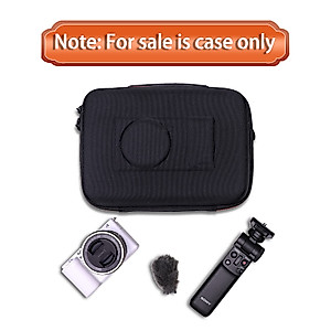 Hard Case for Sony Alpha ZV-E10 / ZV-1 / ZV-1F / ZV-1 II Vlog Camera with Shoulder Strap by LTGEM, Fits Vlogger Accessory Kit Tripod and Microphone - Travel Protective Carrying Storage Bag(Black+Grey)