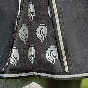 Equinavia Norse Lightweight 100g Fill Horse Rain Blanket | Waterproof Turnout Sheet - Black - 66 in - Black - 75 in
