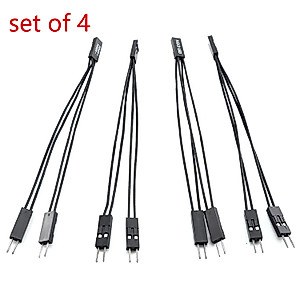 DGZZI 2 Pins Single Female to Dual Male Black Jumper for PC Motherboard Power Light-Emitting Diode Switch Reset HDD Hard Drive 4PCS