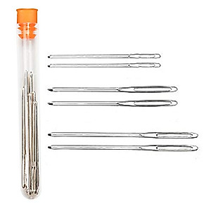 Hekisn Large-Eye Blunt Needles, 6 Piece Pro Quality Stainless Steel Yarn Knitting Needles, Sewing Needles, Crafting Knitting Weaving Stringing Needles (6 Pieces)