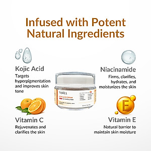 Nasola Kojic Acid Cream for Skin Clarifying, Complexion Revitalization, Radiance Boosting, Face & Body, Women & Men, Underarm & Armpit