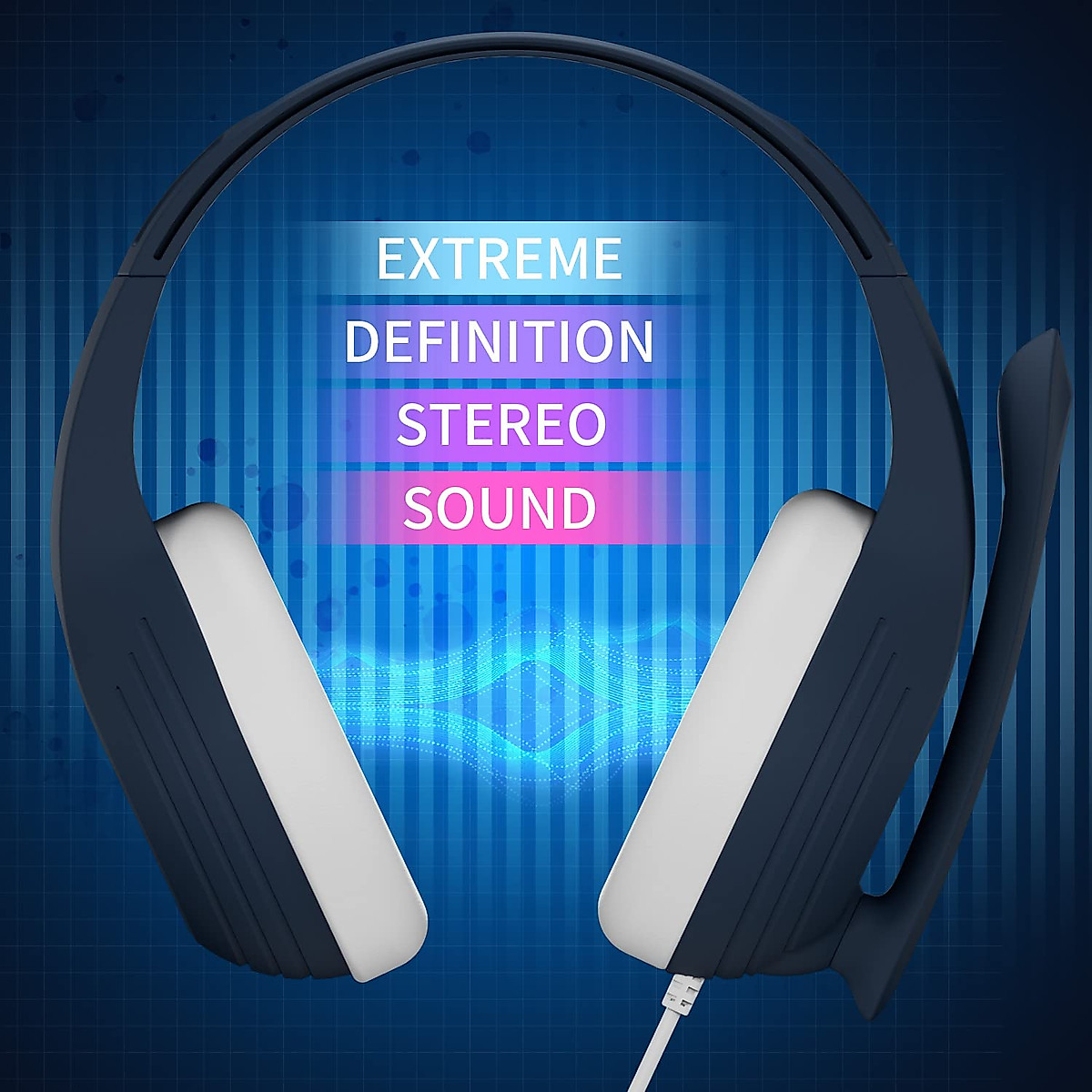 Anivia A9S Over-Ear Headphones Wired Stereo Gaming Headset with Mic Compatible with PC Computers PS4 Xbox One Laptop PSP Smartphones Tablets Mac iOS - Pacific Blue