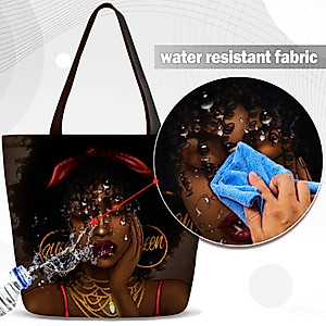 IAGM African American Tote Bag for Women African Shoulder Handbag Black Woman Satchel Bag For Work School