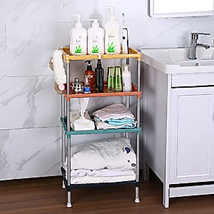 ruishetop 4-Tier Multicolor Plastic Storage Rack Easy Assembly Space Saving for Kitchen,Laundry Room,Bathroom