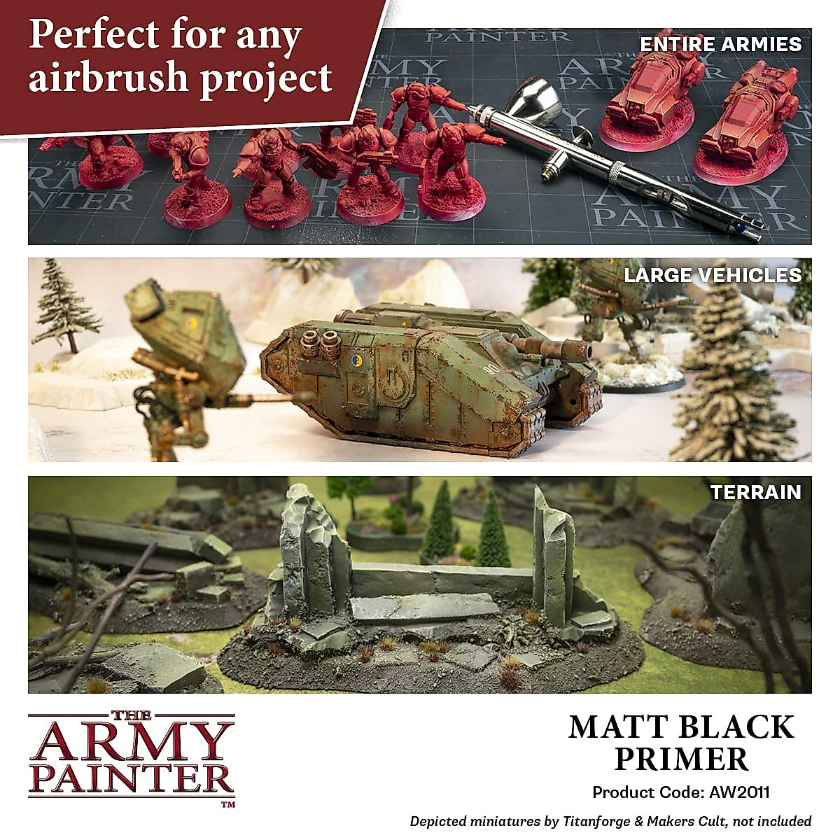 The Army Painter Warpaints Air Air Primer Matt Black 18ml Acrylic Paint for Airbrush, Wargaming and Modelling