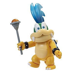 Super Mario Action Figure 4 Inch Larry Koopa Collectible Toy with Wand Accessory