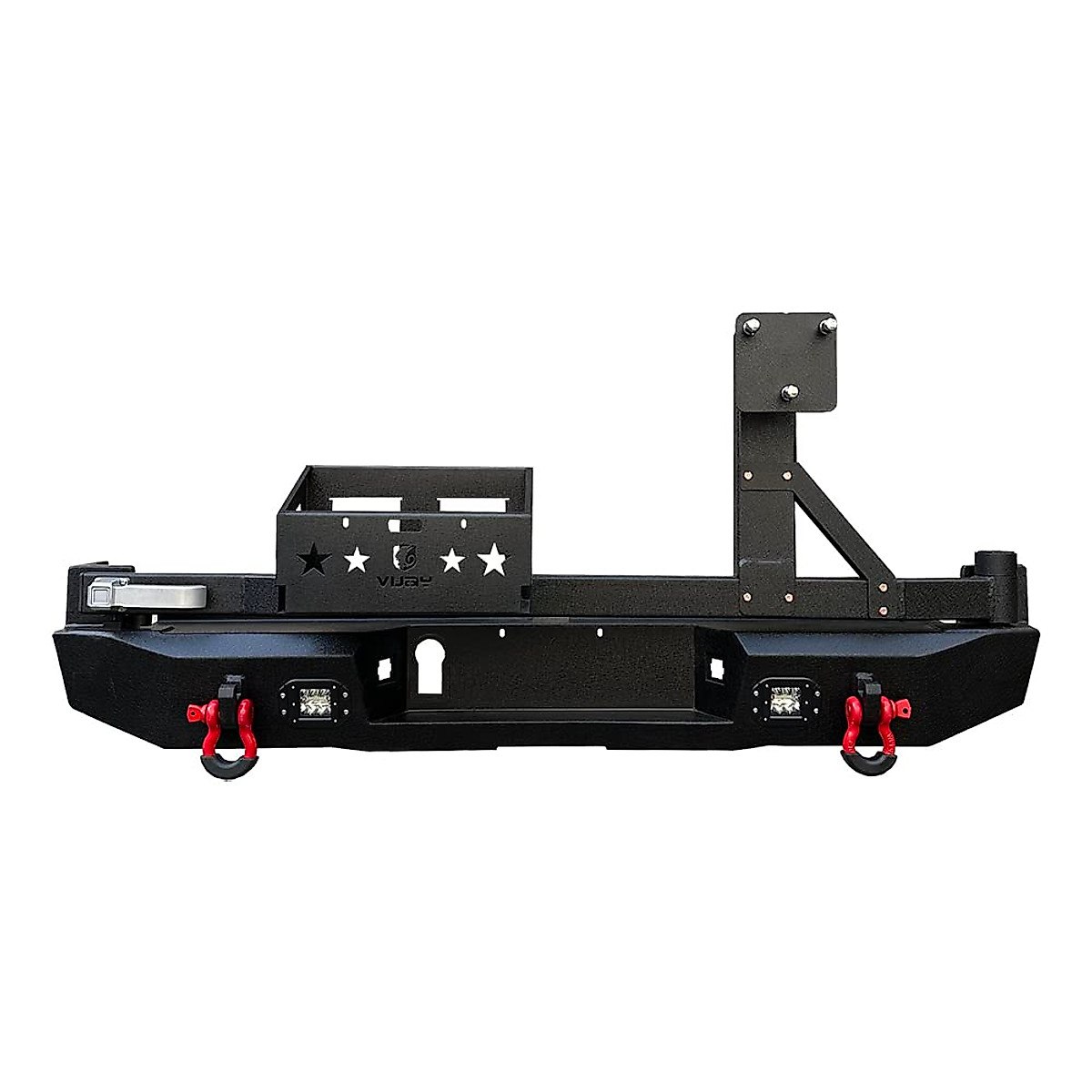 Ronghui Compatible with 2016-2023 3rd Gen Tacoma Rear Bumper with LED Lights and D-Rings and Tire Carrier