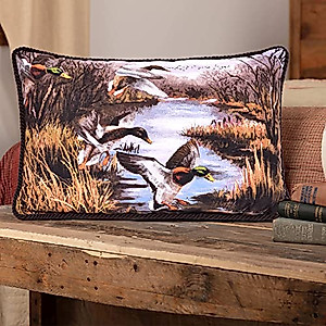 VISI-ONE Blue Ridge Trading Duck Approach Decorative Hunting Oblong Throw Pillow, 14" x 20" Inches, Plaid