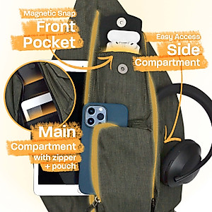 Nupouch Rucksack Pickleball Bag, Anti-Theft Crossbody Sling, USB Charging Connector Port, Backpack, Lilac in Bloom