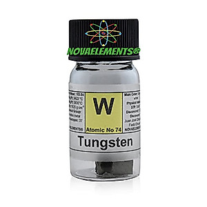 Tungsten Element 74 W, Pure Sample 5 Grams 99.99% in Glass Vial with Label