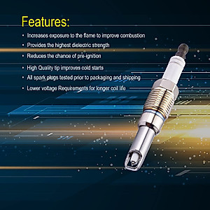 ENA 8 Yellow Ignition Coil Pack and Platinum Spark Plug Set Compatible with Lincoln Ford Expedition F150 F250 F350 F450 F550 Super Duty Mark Navigator 5.4L 6.8L Replacement for FD508 SP515 SP546 DG511