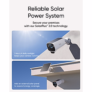 eufy Security eufyCam S3 Pro 2-Cam Kit, Solar Camera Outdoor Wireless, MaxColor Night Vision, 4K Security Camera with Solar Panel, Face Recognition AI, Expandable Local Storage, No Monthly Fee
