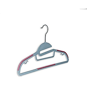 BriaUSA Dry Wet Clothes Hangers Amphibious Pink with Non-Slip Shoulder Design, Steel Swivel Hooks – Set of 10