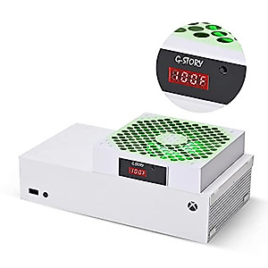 G-STORY Cooling Fan for Xbox Series S with Automatic Fan Speed Adjustable by Temperature, LED Display, High Performance Cooling, Low Noise, 3 Speed 1500/1750/2000RPM (140MM) with RGB LED (WHITE))