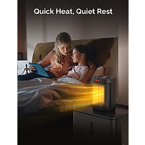 Space Heaters for Indoor Use, Portable 1500W/900W PTC Ceramic Space Heater, Small Space Heater with Thermostat, Three Modes, Overheat and Tip-Over Protection for Office Home