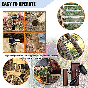 RRLOM Survival Settlers Tool Bushcraft Auger Scotch Eye Wood Auger Drill, Hand Auger Wrench, Manual Auger Outdoor Wood Peg and Hole Maker for Camping, Bushcrafting and Outdoor Backpacking