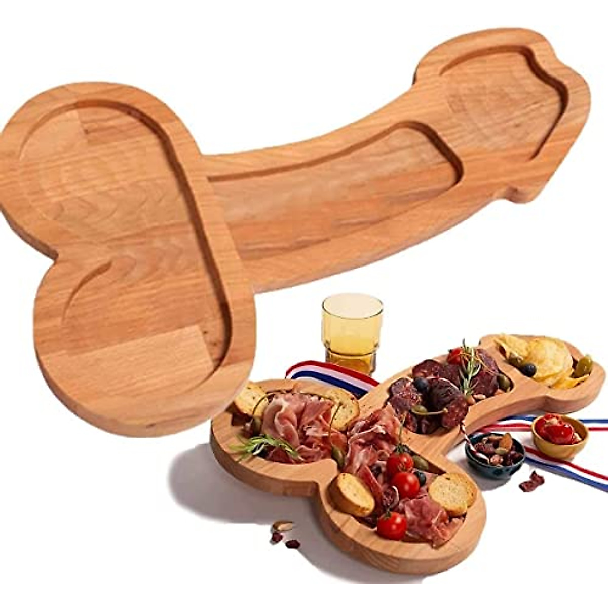 Aperitif Board, Solid Wood Charcuterie Board and Chess Boards, Funny Cutlery Kitchen Wine Meat Cheese Platter Unique Women Gifts for Housewarming Bachelor Party