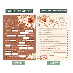 Boho Spanish Bridal Shower Games 20 Guests - Juegos Para Despedida De Soltera En Español, Wedding Shower Games, Bridal Shower Bingo In Spanish, Popular Bridal Shower Games Spanish Edition