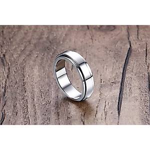 MZZJ Personalized Inside Partners in Crime Couple Ring Set Black Rose Gold Plated Stainless Steel Meditation Spinner Fidget Flat Rings Engagement Wedding Band