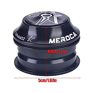 Bike Headset Set 44mm Aluminium Alloy Bearing Headset Mountain Bike Road Head Tube Accessories(Black)