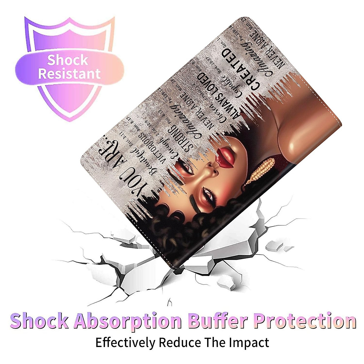 Case for iPad Pro 11 Inch 2022/2021/2020 (4th/3rd/2nd Generation),iPad Air 5th / 4th Generation 10.9 Inch (2022/2020) Case, Durable Shockproof Cover，African American Women Inspirational Quotes