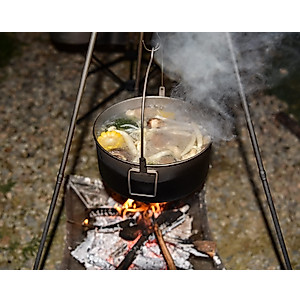 Boundless Voyage Titanium Food Steamer Pan Stock Pot Soup Pot Outdoor Hanging Pot Portable Travel Household Kitchenware Cooking Kit Hot Pot for Camping Picninc (Ti2114C(4.5 POT+2l Steamer))