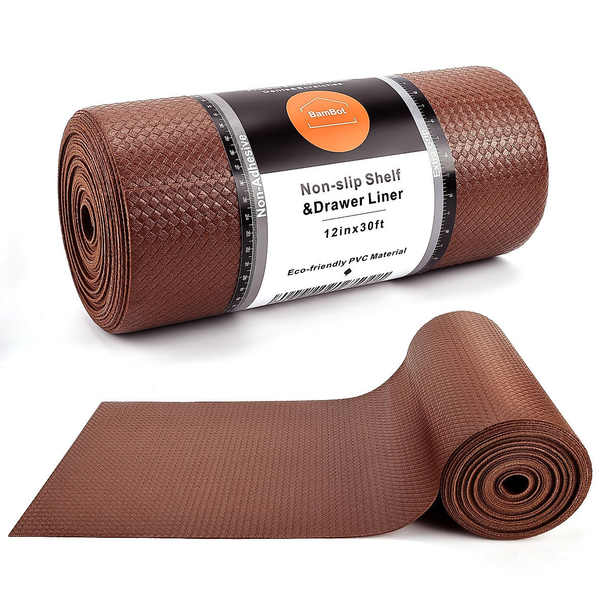 Drawer and Shelf Liner - Truly Non-Slip, Non-Adhesive, Kitchen Cabinet Liners - Heavy, Thick, Durable, Waterproof - Easy Cut to Fit and Protect Any Shelves, Tool Box, Bathroom Surfaces (Brown, 30 FT)