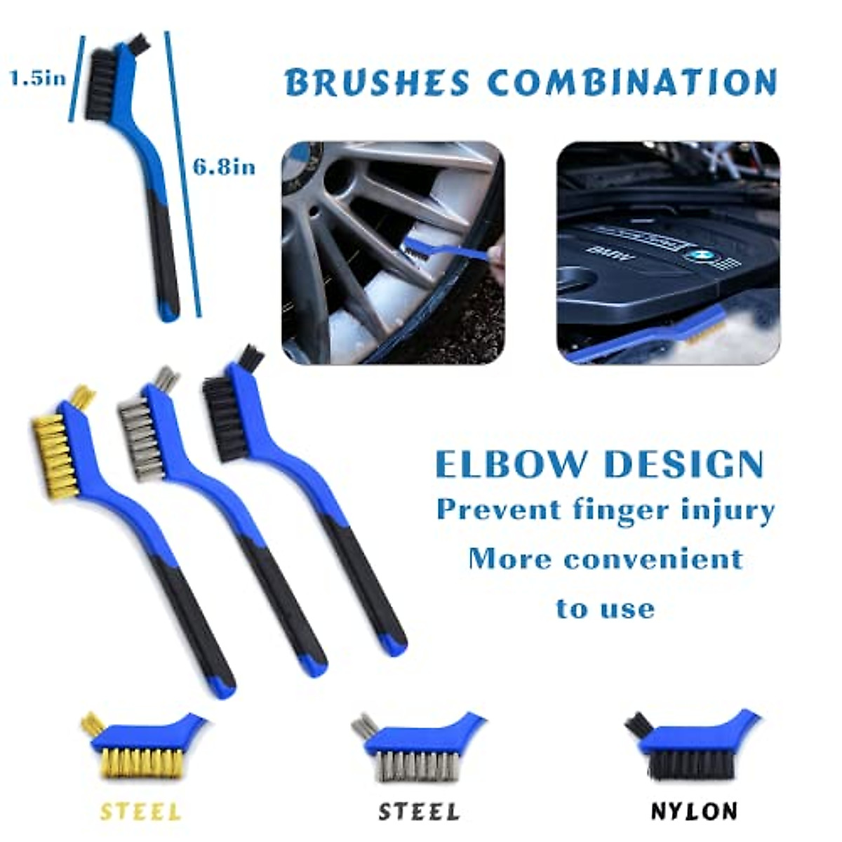 Amor En Casa 25Pcs Car Detailing Brush Set Auto Detailing Drill Brush Kit - Car Cleaning Tool Kit - Car Wash Brush for Interior Exterior Wheels Dashboard