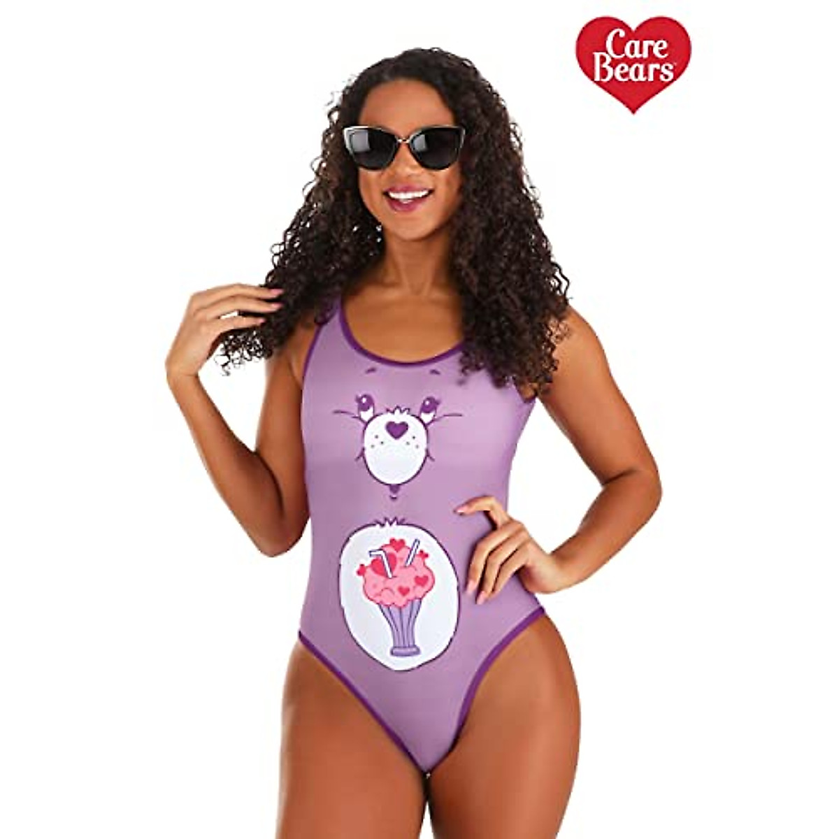 Share Bear Care Bear Women's Swimsuit - L Purple