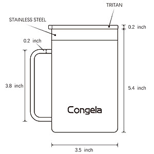 Congela stainless steel insulated coffee mug with 2 lids and big handle, tea cups with replacement lids, travel coffee mug tumbler for camping(18OZ Navy)