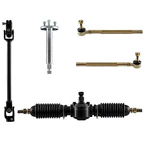 WPHMOTO Complete Steering Wheel Assembly Tie Rod Rack Adjustable Shaft Kit fit for 110cc 125cc Go Kart Bike