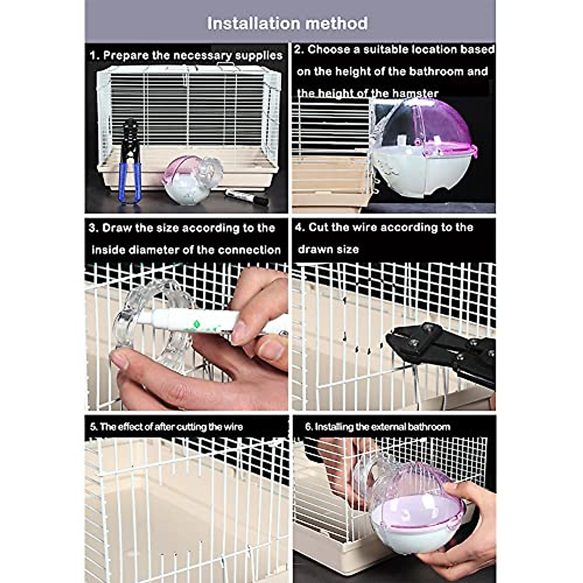 Qoyntuer Small Animals Sand Bathroom Cage Toilet Bathtub,Hamster External Toilet Bathroom Sand Bathing Box Removable Toilet Bathtub Sand Bath Container Pet Toy Acrylic Hamster Bathroom Cage (Blue)