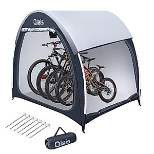 Outdoor Bike Storage Shed Tent, PU4000 3 layer Sliver Coated Bike Cover with Protective Cover and Water Strap, Portable Bicycle Shelter (Extra Large)