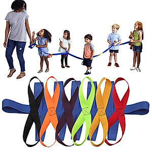 Walking Rope Toddler Walking Rope,Colorful Walking Rope for Preschool Daycare School Kids Outdoor Colorful Handles to Keep Children Calm and Line (Holding Loop for 12 Children 2 Teachers) (Blue)