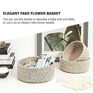 Gadpiparty Kids Toy Storage Bins 3pcs Woven Storage Basket Household Cotton Rope Office Decorative Basket Wicker Storage Baskets