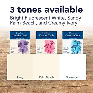 Strathmore Creative Cards, Ivory with Deckle Edge, 5x6.875 inches, 100 Pack, Envelopes Included - Blank Greeting Cards for Weddings, Events, Birthdays