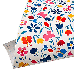 Yifasy 19.7ft Roll Colorful Floral Shelf Liner Peel and Stick Furniture Shelving Paper Removable Wallpaper Drawer Sticker (M-236.2x17.7 Inch)