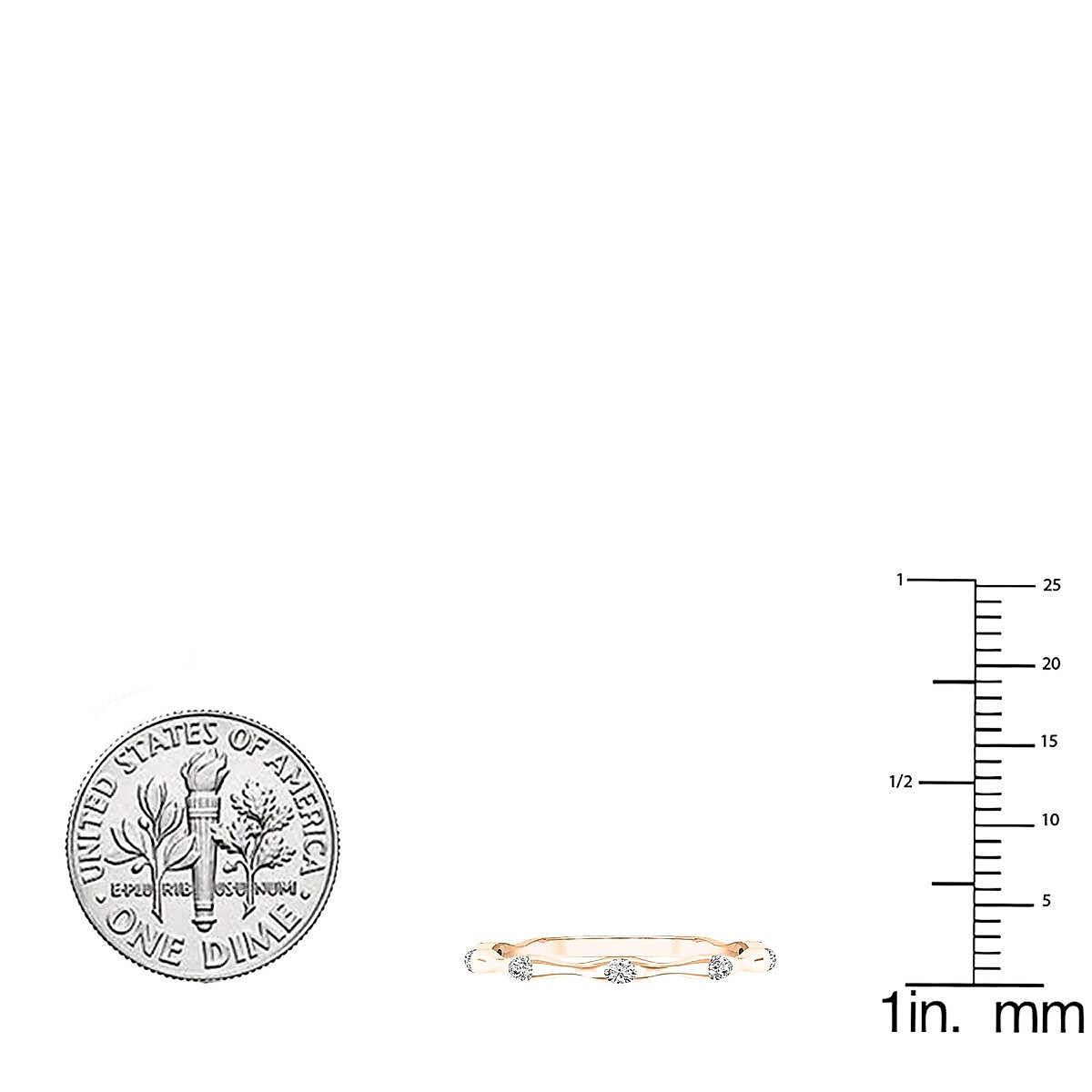 Dazzlingrock Collection 0.25 Carat (ctw) 14K Round Diamond Ladies Eternity Wedding Band Ring 1/4 CT, Rose Gold, Size 7