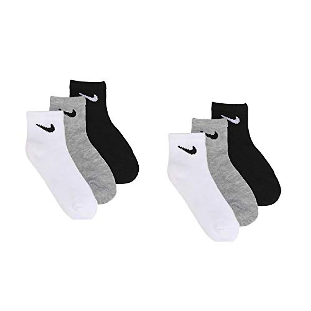 NIKE Little Kids Ankle Colorful Socks Cushioned (6 Pairs),10C-3Y Shoe/ 5-7 Sock