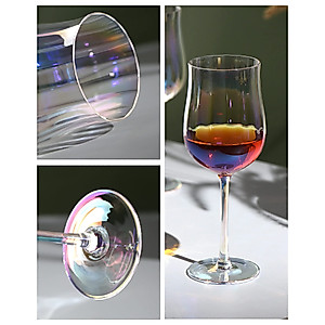 CHRYSLIN Wine Glasses set of 4,Colored Wine Glass,Crystal Red Wine Glasses,Romantic Gift for Dating,Birthday,Christmas (colorful)