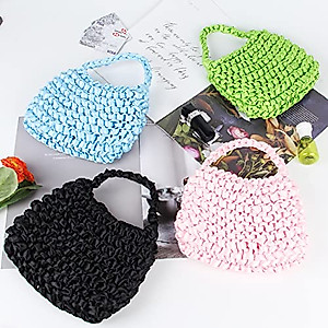 Fecialy Woven Bags for Women Beach Shoulder Bag Purse Woven Clutch Tote Handbags for Women